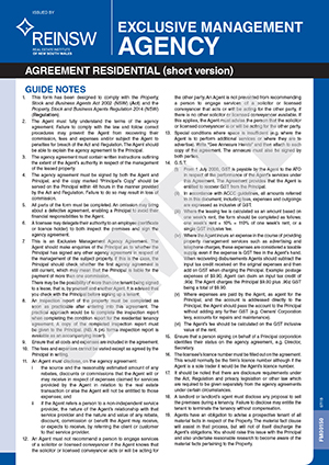 FM00150: Exclusive Management Agency Agreement (Pad of 40)